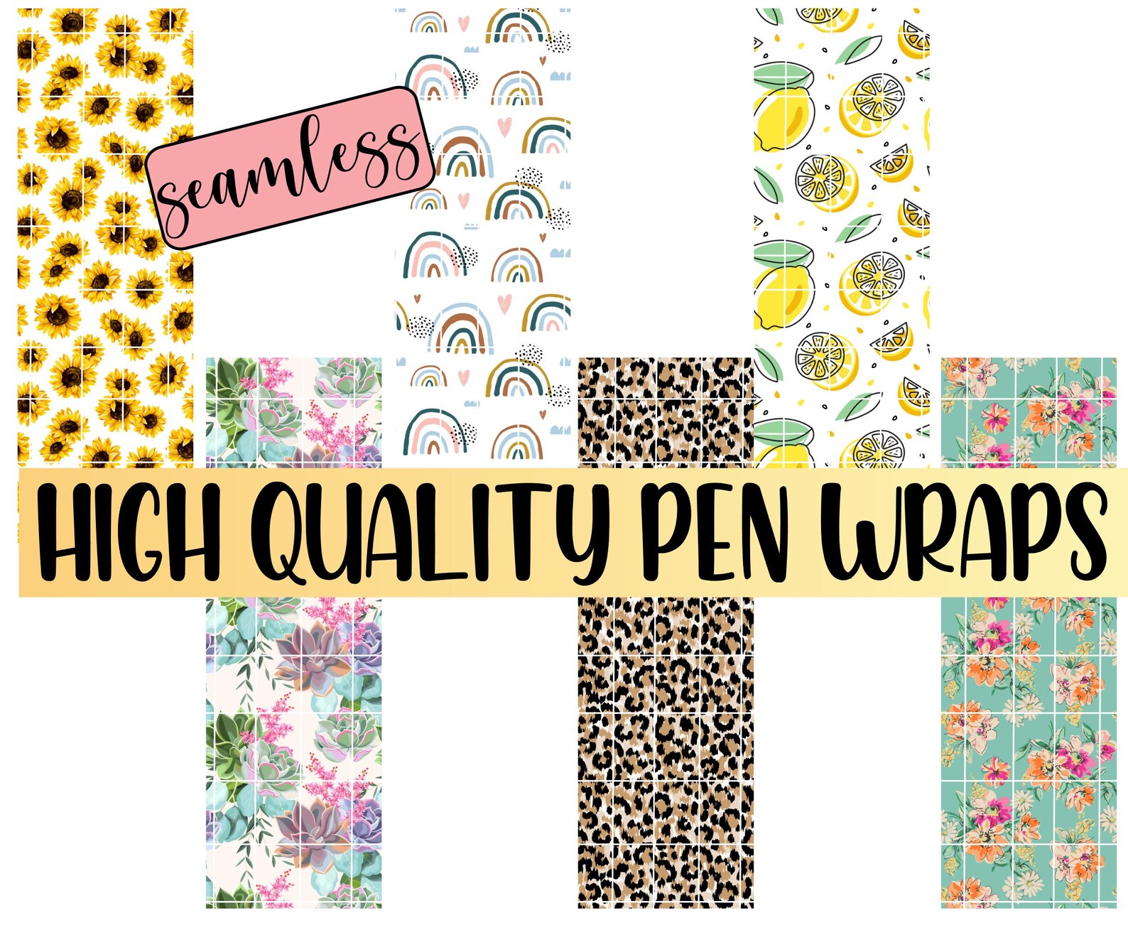 High Quality Seamless Glitter Pen Digital Template 6 Pack Fun - Etsy