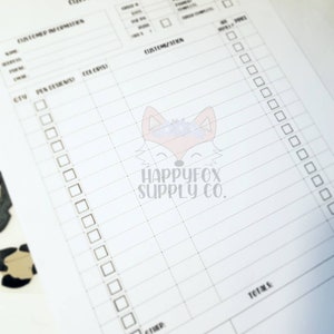 Custom Glitter Pen Order Form Digital Download PDF Format Fillable ...