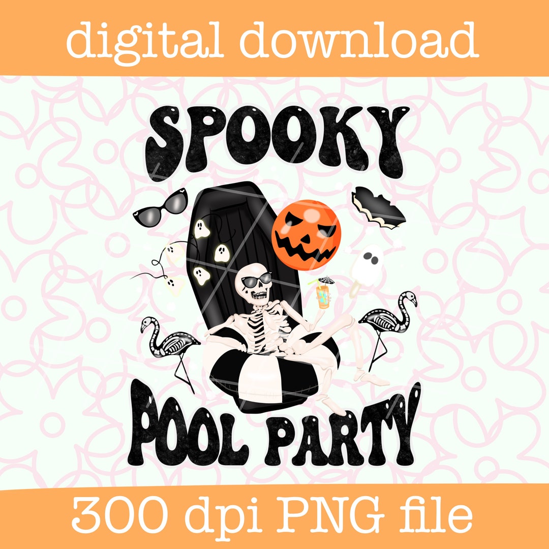 Spooky Pool Party Digital Download Spooky Png Sublimation Uvdtf File ...