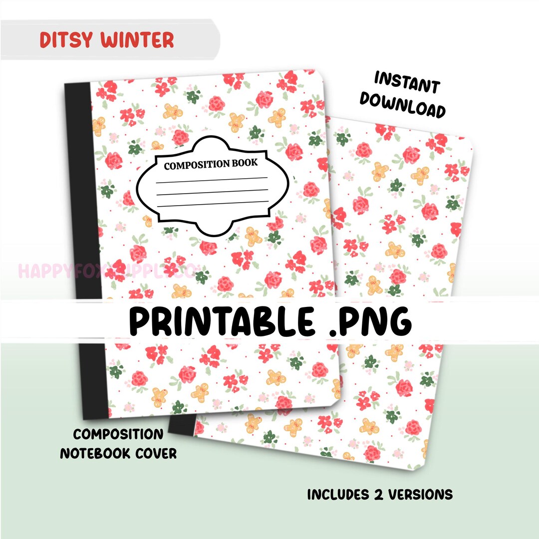 Printable Composition Notebook Cover PNG Back to School Personal ...