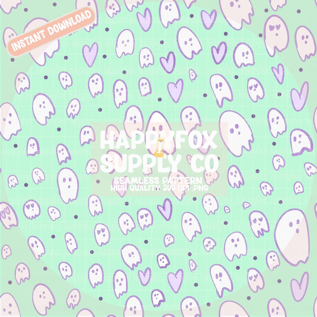 Harper’s Ghosts Drawn by My 5yo Seamless Pattern 300 DPI PNG Instant ...
