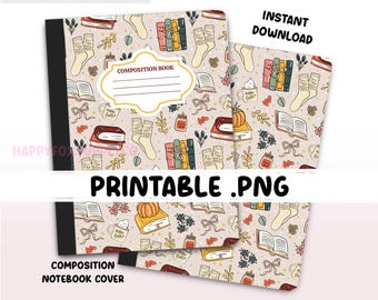 Printable Composition Notebook Cover PNG Back to School Personal ...