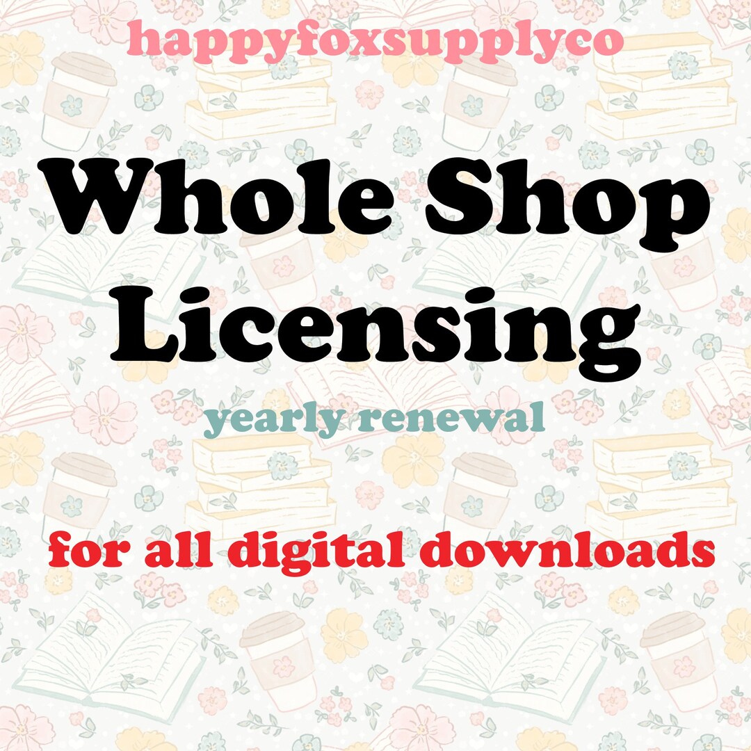 Entire Shop Commercial License for Happyfox Supply Co Digital Downloads ...
