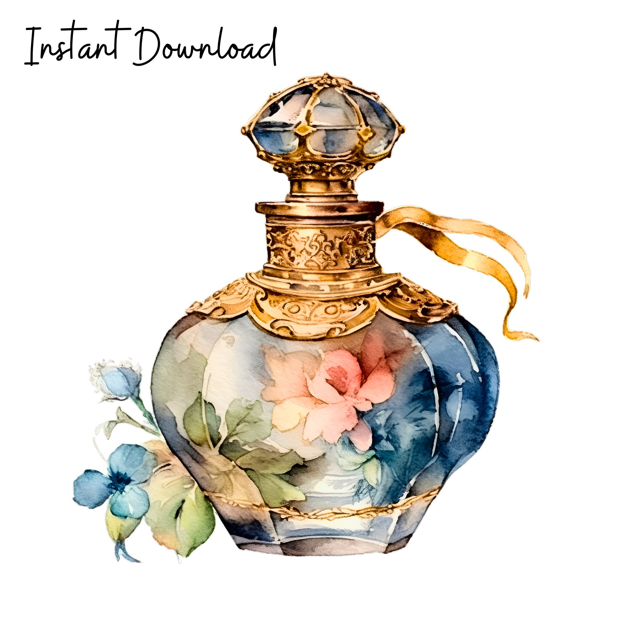 Perfume Clipart & Watercolor PNG Images - Instant Download of Cutout ...