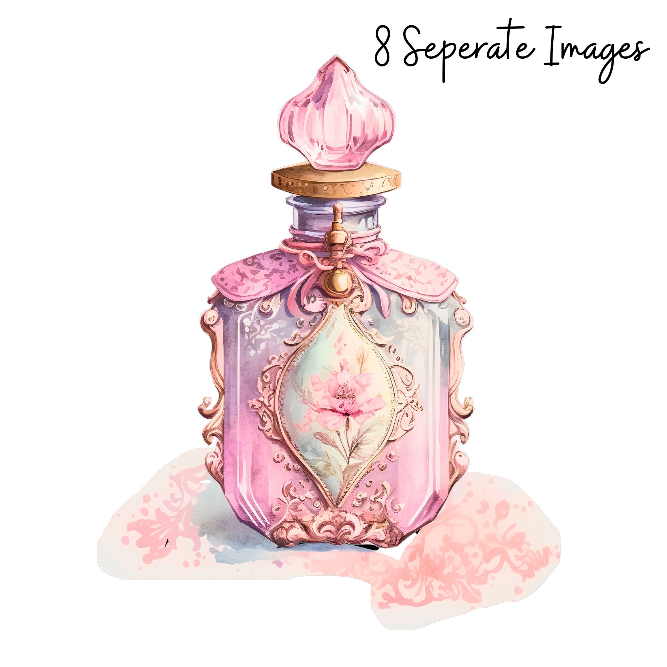 Perfume Clipart & Watercolor PNG Images Instant Download of Cutout ...