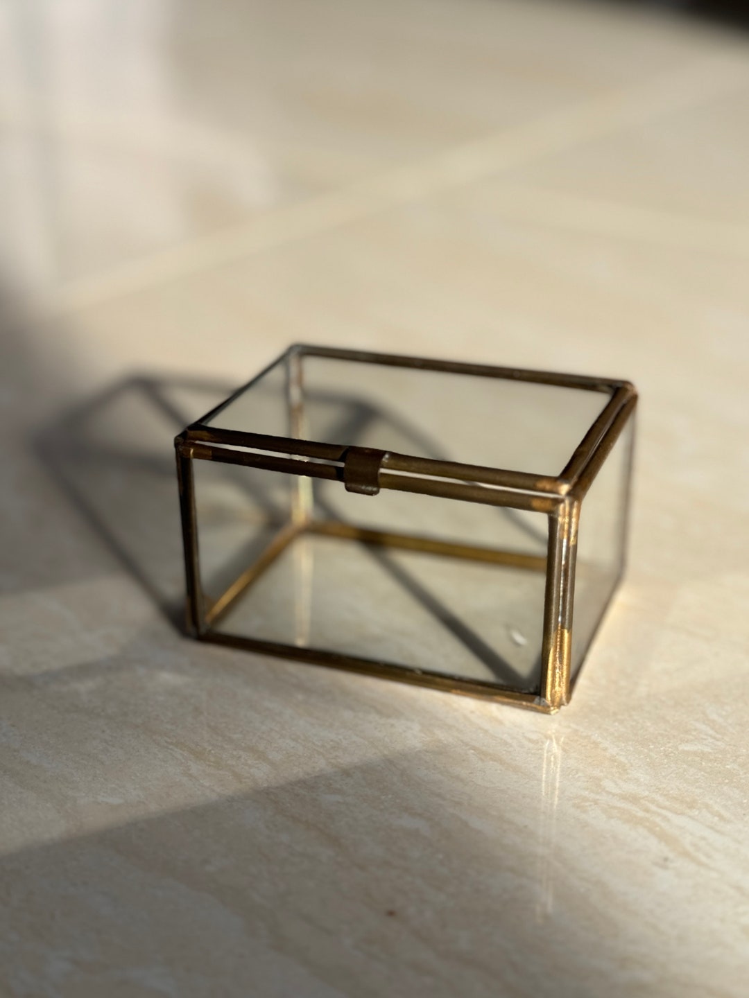 Glass and Brass Handmade Mini Boxes for Tiny Jewelry, Nose Pins ...