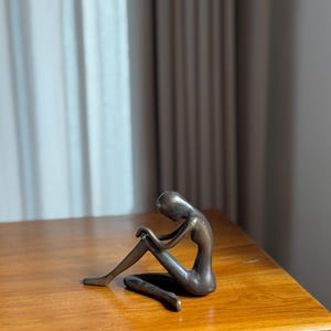 Minimalist Edge-sitting Brass Sculpture Figurine Handcrafted Abstract ...