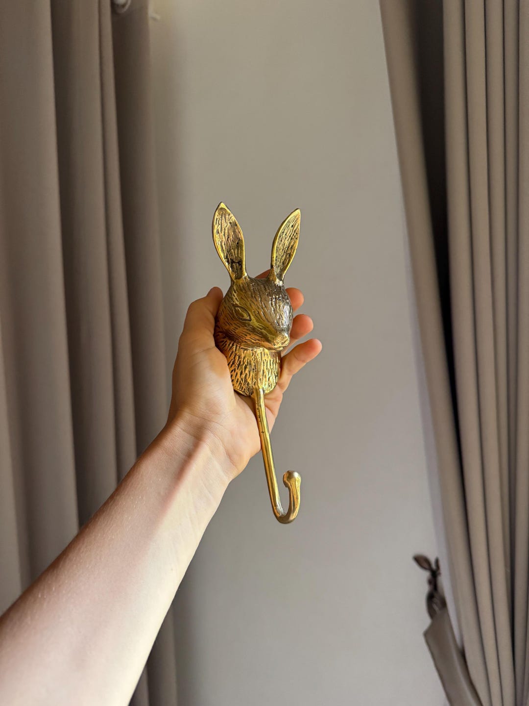 Brass Bunny Wall Hook Easter Decor Rabbit Hook for Kids Room Farmhouse ...