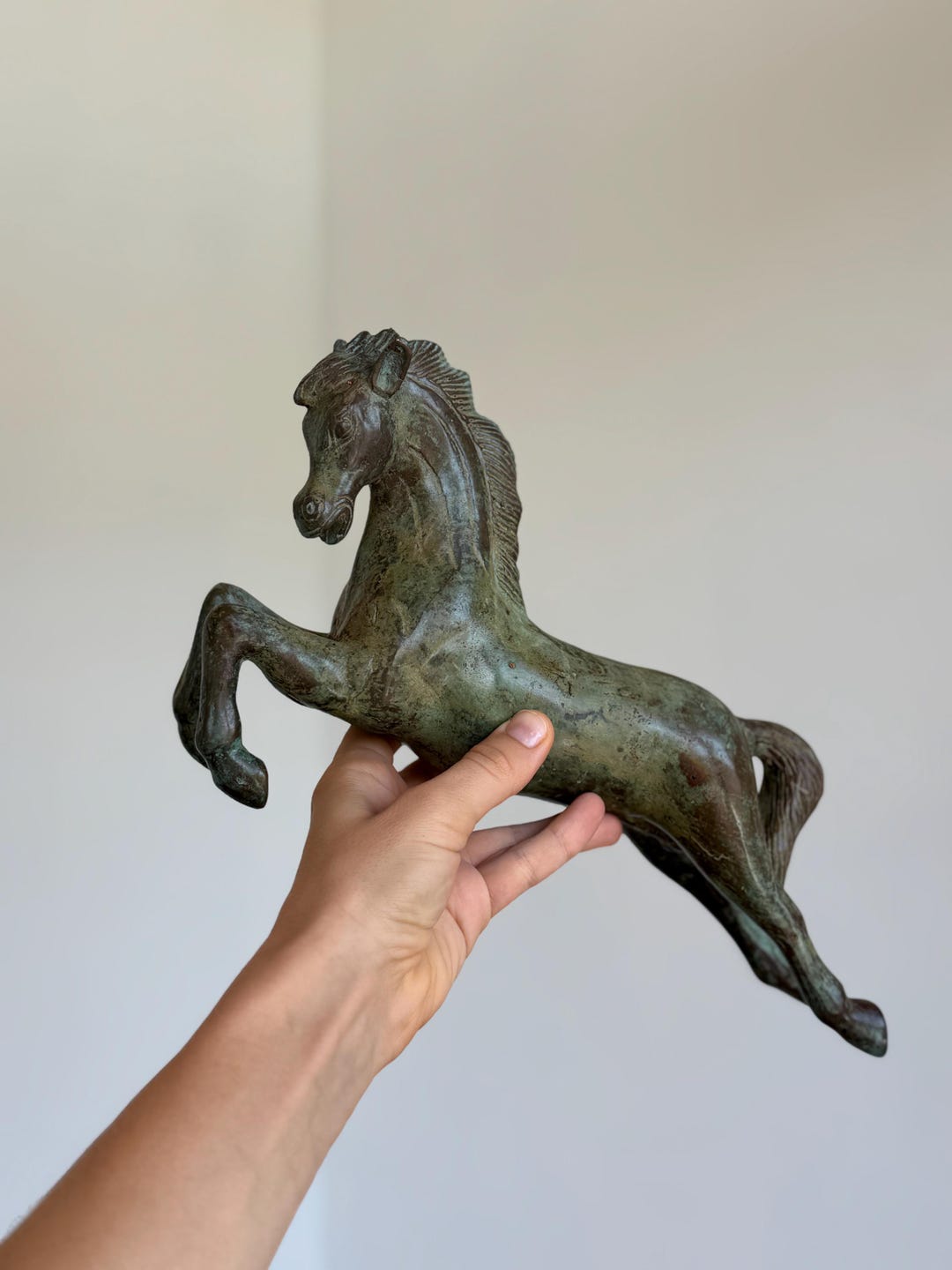 Brass Horse Figurine Vintage Jumping Horse Statue, Solid Brass Stallion ...