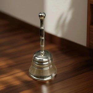 Vintage Silver Hand Bell Classic Brass Call Bell Elegant Gift for ...