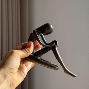 Minimalist Edge-sitting Brass Sculpture Figurine Handcrafted Abstract ...