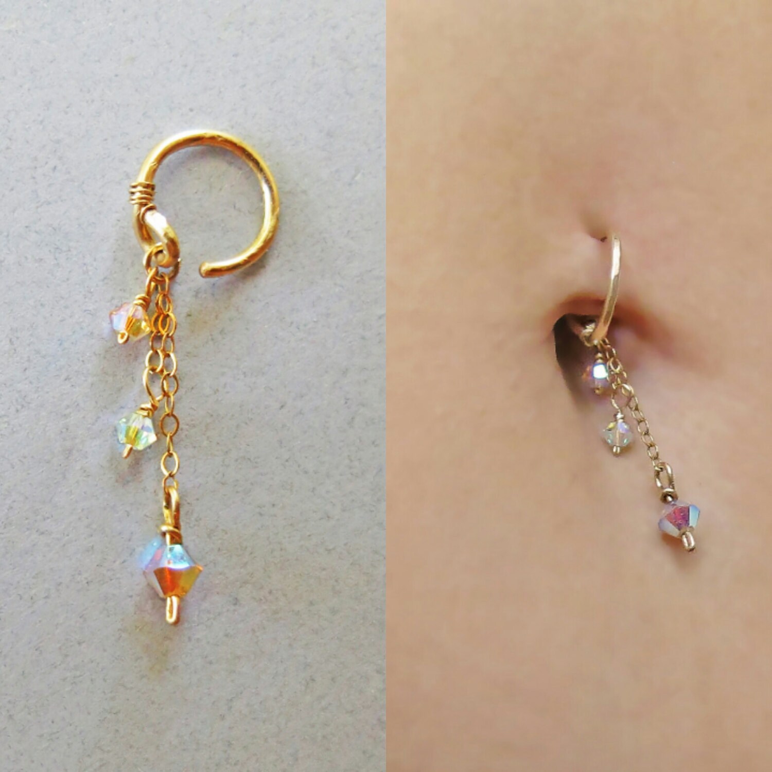 Cute Tiny Bellybutton Ring 14k Gold Filled Small Belly - Etsy