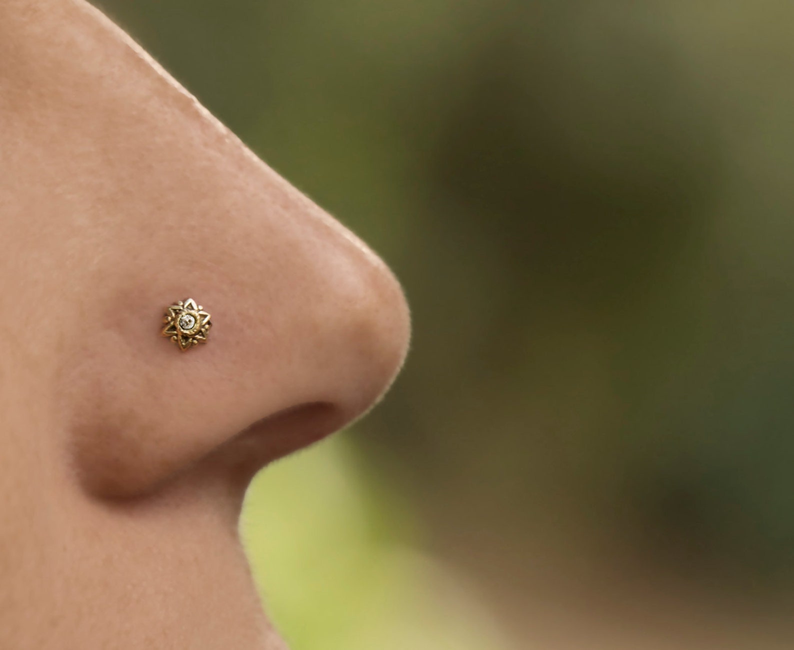 Diamond Nose stud14k goldApril birthstonebridal nose | Etsy