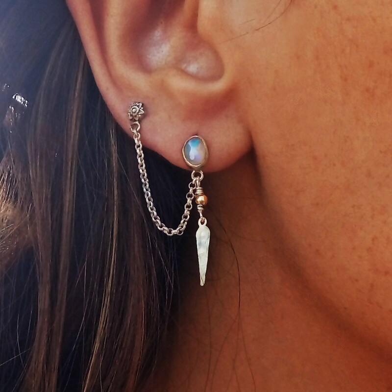 Double Piercing Earring - Etsy