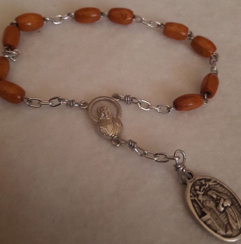 St. Rita Shrine Official Prayer Chaplet Light Brown Wood - Etsy