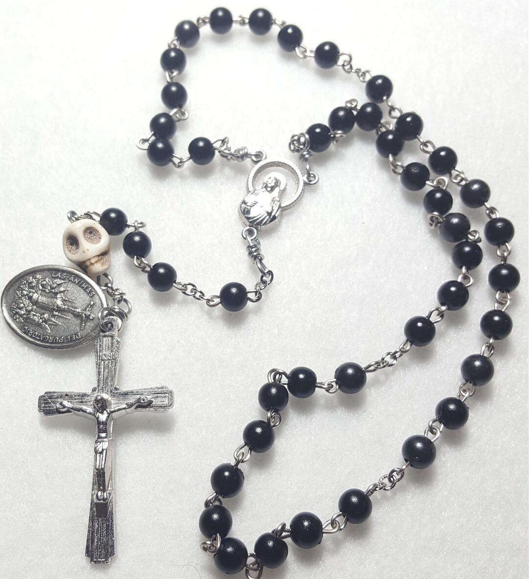 Purgatory Prayers for the Dead Memento Mori Bead Black Glass Bead ...