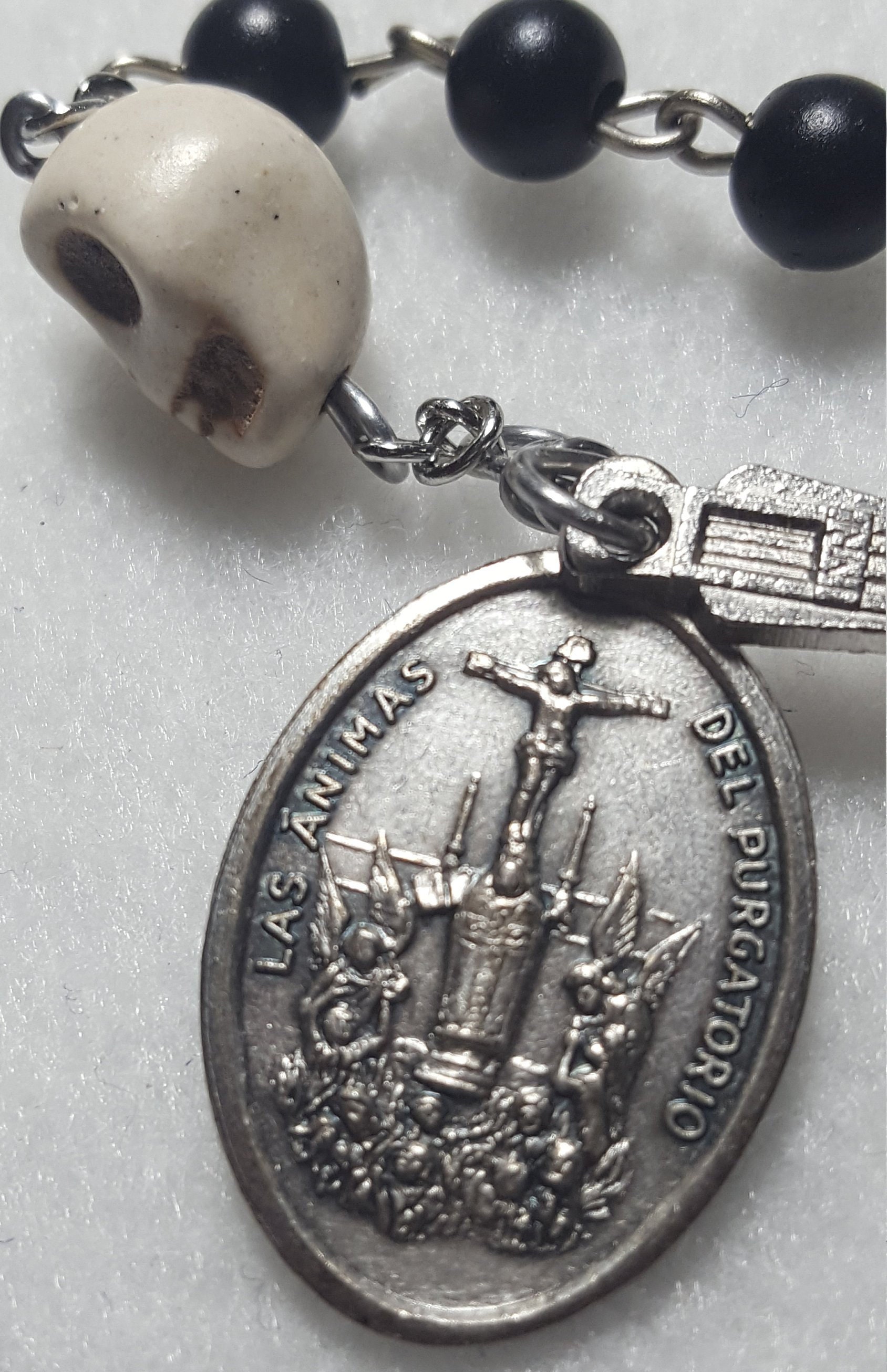 Purgatory Prayers for the Dead Memento Mori Bead Black Glass Bead ...