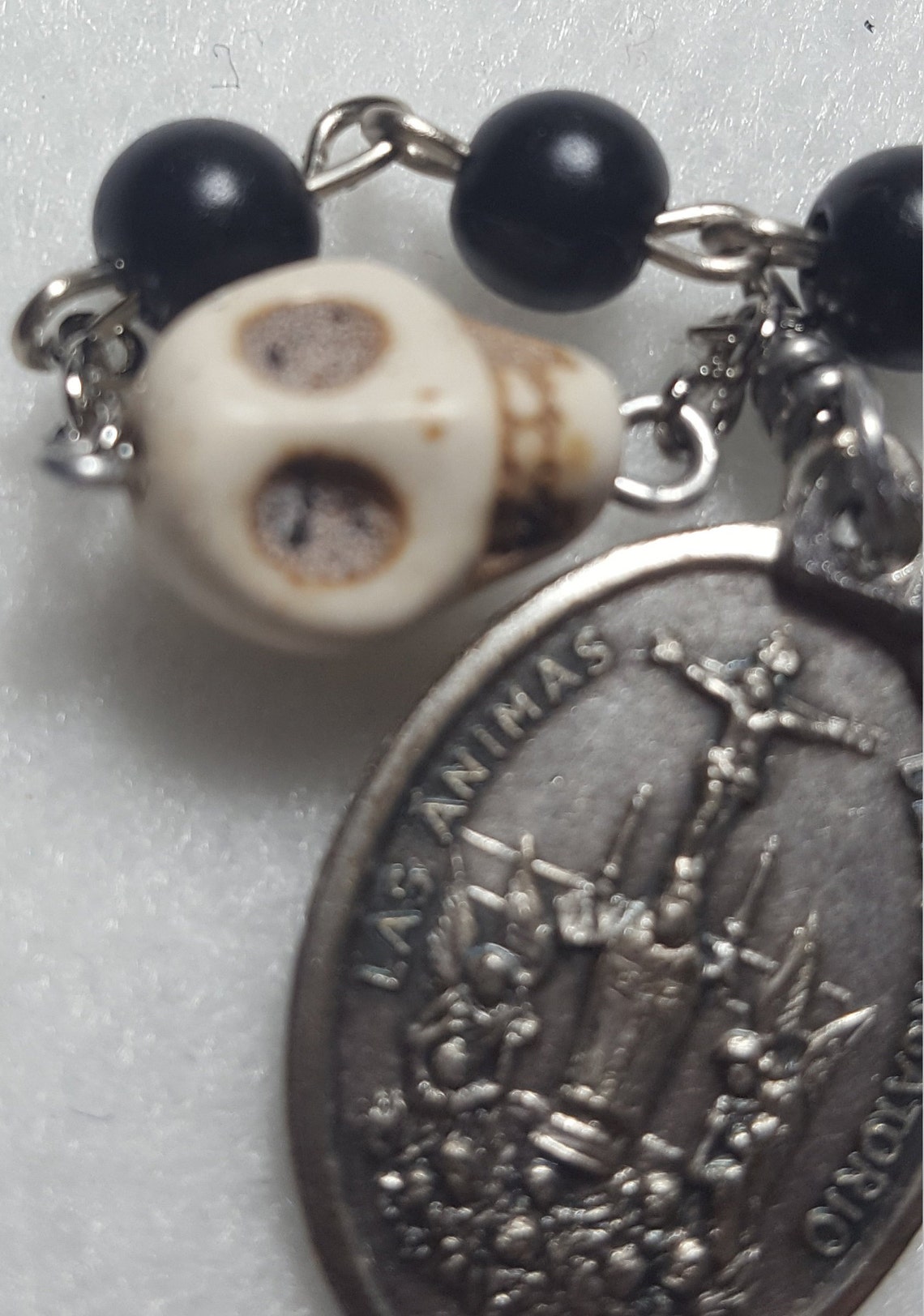 Purgatory Prayers for the Dead Memento Mori Bead Black Glass Bead ...