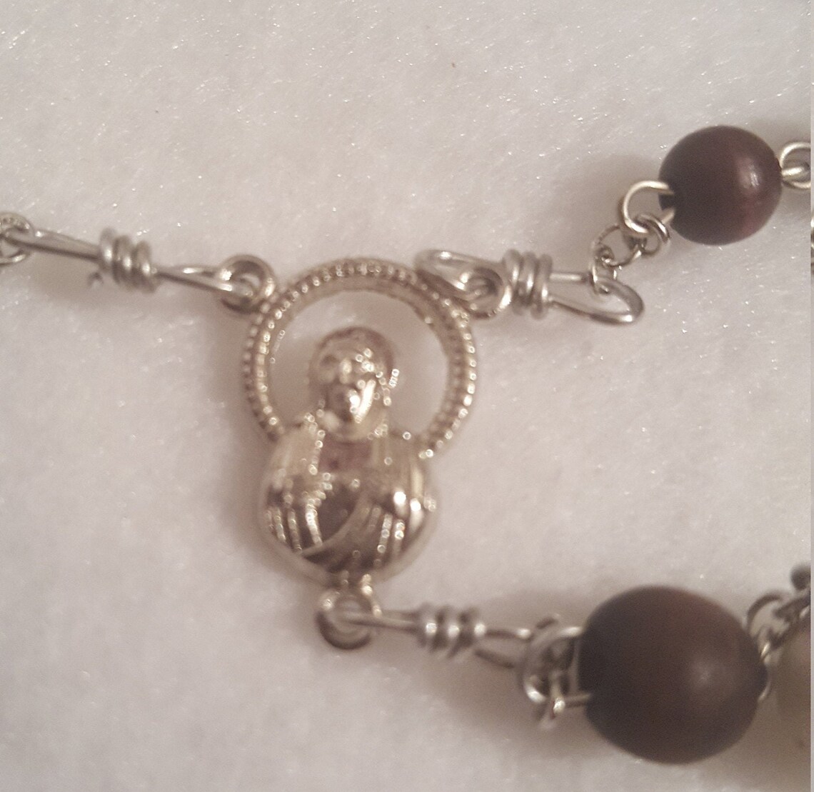 St. Francis Brown Wood Chaplet With Memento Mori Bead, New Chaplet ...