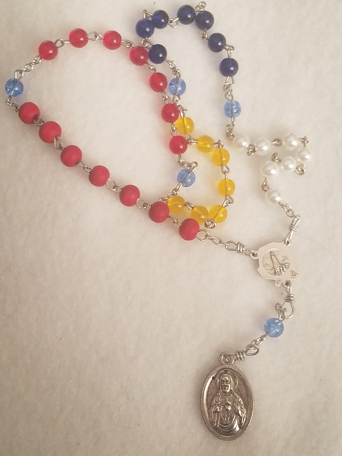 Immaculate Heart of Mary 7 Bead Glass Bead Chaplet, Exclusive Design - Etsy