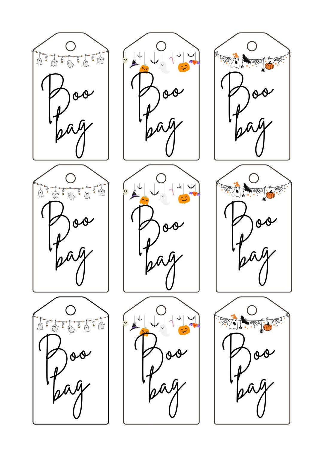Halloween Boo Bag Gift Tags - Etsy