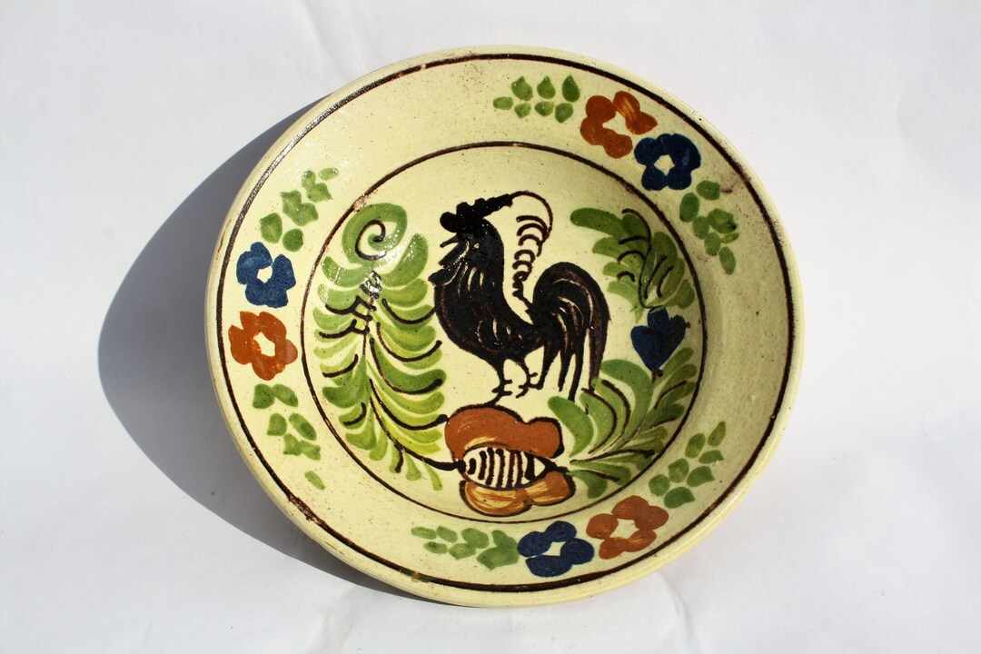 Clay Plate, Transylvania Pottery, Folk Plate, Antique Peasant Plate ... Clay Plate, Transylvania Pottery, Folk Plate, Antique Peasant Plate ...