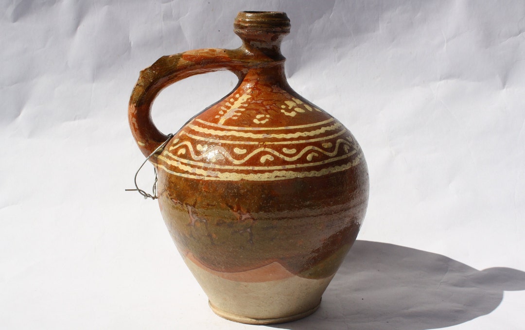 Traditional Water Pitcher, Huge Pitcher, Stoneware Jug, Folk Pitcher ...