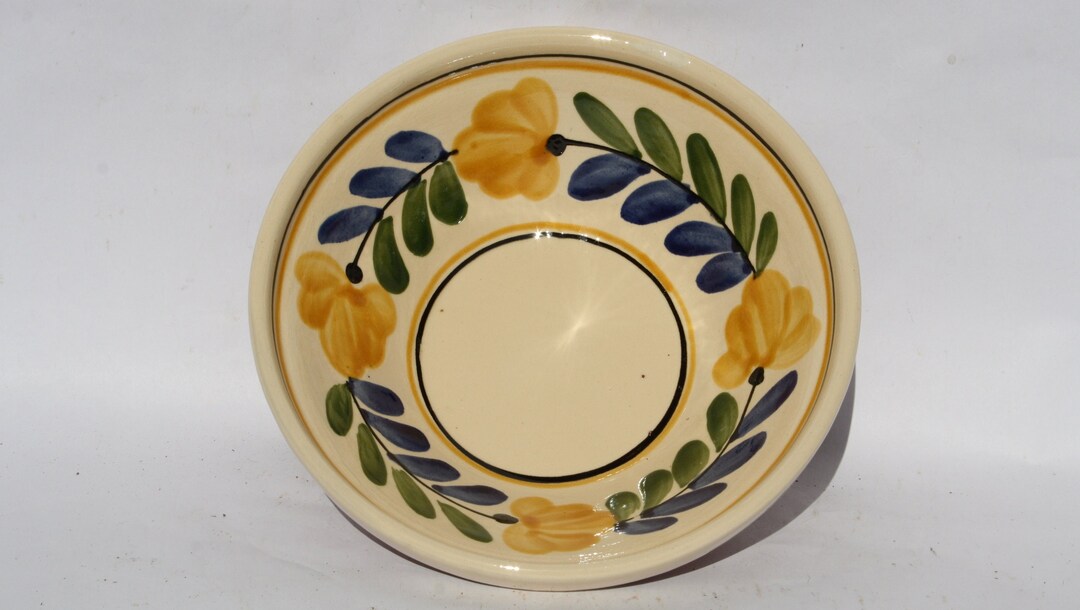 Traditional Hungarian Folk Pottery Plate, Vintage Peasant Flower Plate ...