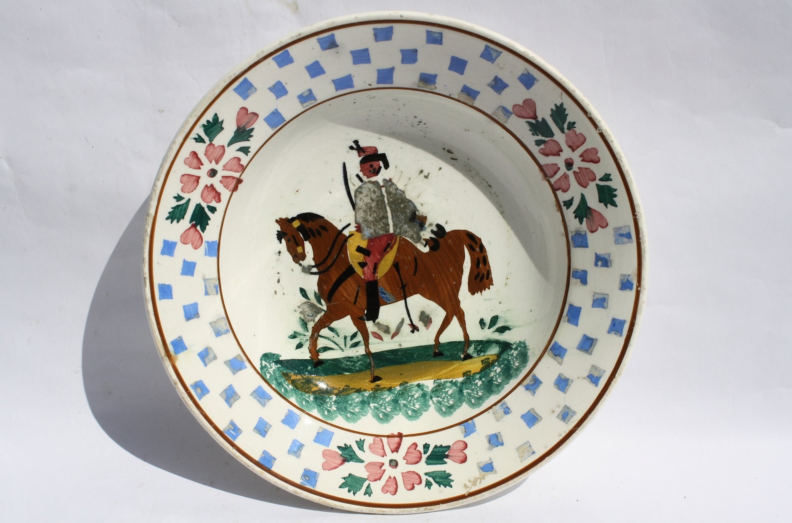 Rare Hollohaza Hussar Plate, Hungarian Pottery, Folk, Antique Peasant ...