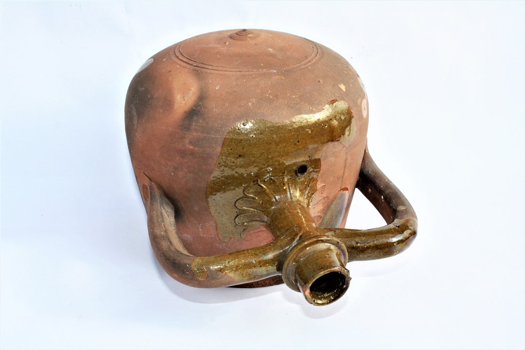 Two Handled Stoneware Lying Pitcher, Side Spout Pitcher - Etsy