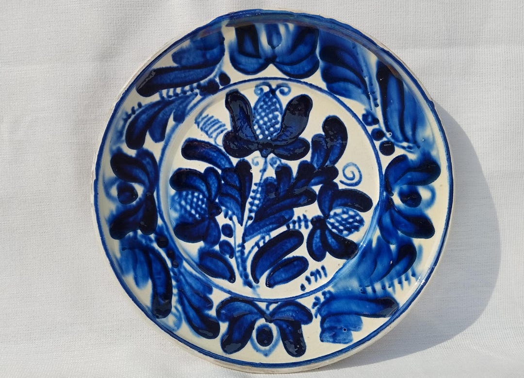 Antique Blue Traditional Transylvania Plate, Folk Designed Korond Plate ...