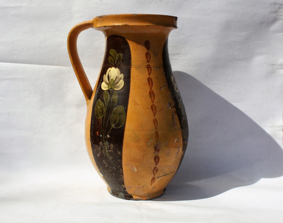 Antique Stoneware Water Jug, Ethnographic Ceramic Pottery Ewer - Etsy