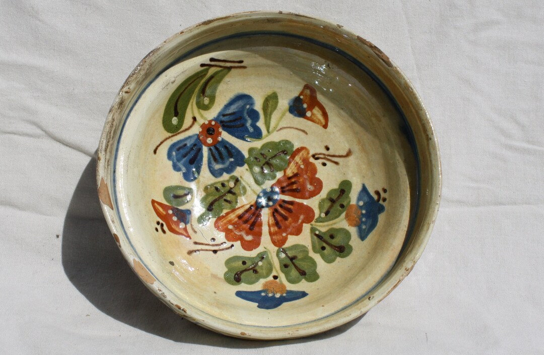 Traditional Antique Folk Clay Plate, Transylvania Pottery, Folk Plate ...