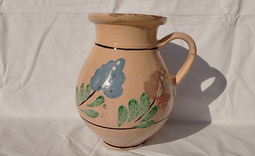 Antique Stoneware Water Jug, Ethnographic Ceramic Pottery Ewer - Etsy