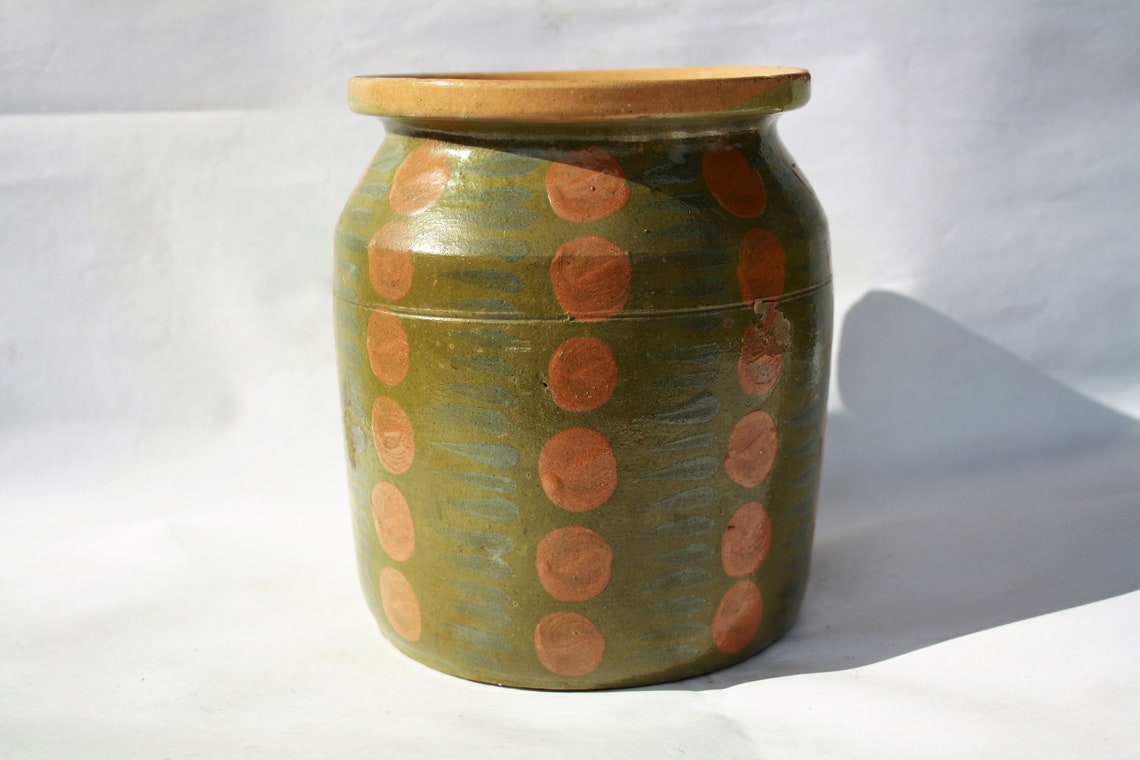 Dotted Jug Jam Jar Folk Jar Folk Bottle Handpainted Jug | Etsy