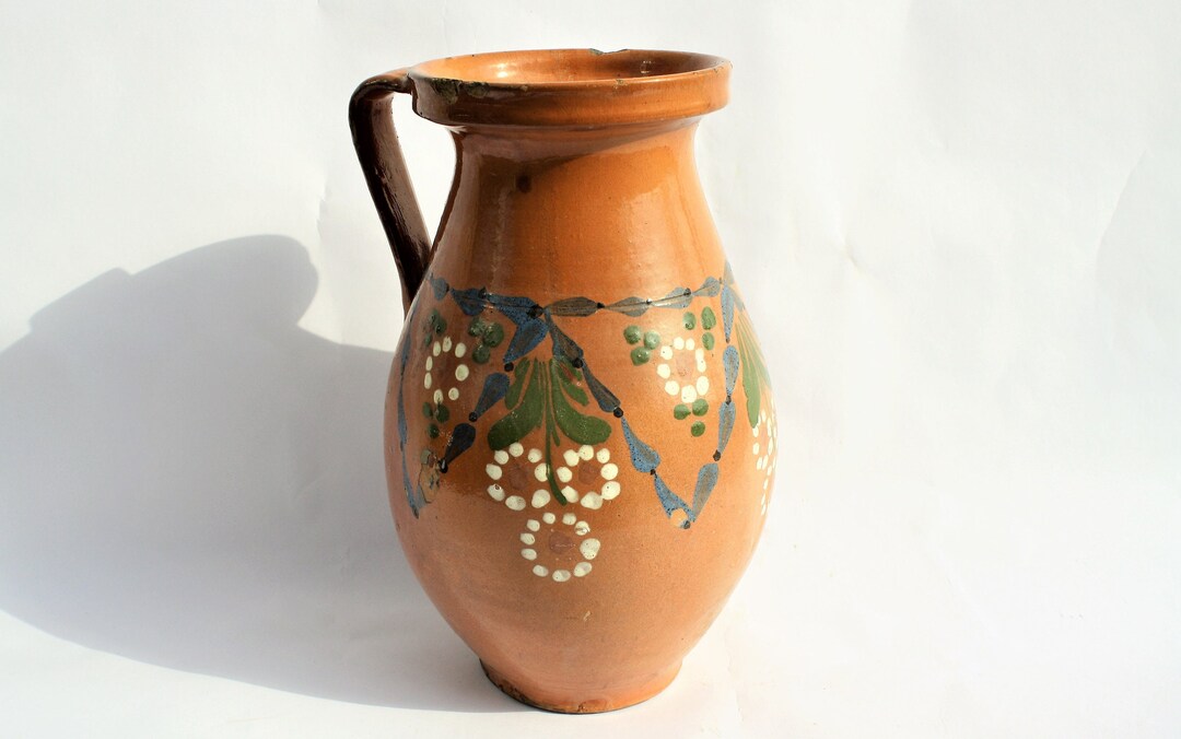 Antique Stoneware Water Jug, Ethnographic Ceramic Pottery Ewer - Etsy