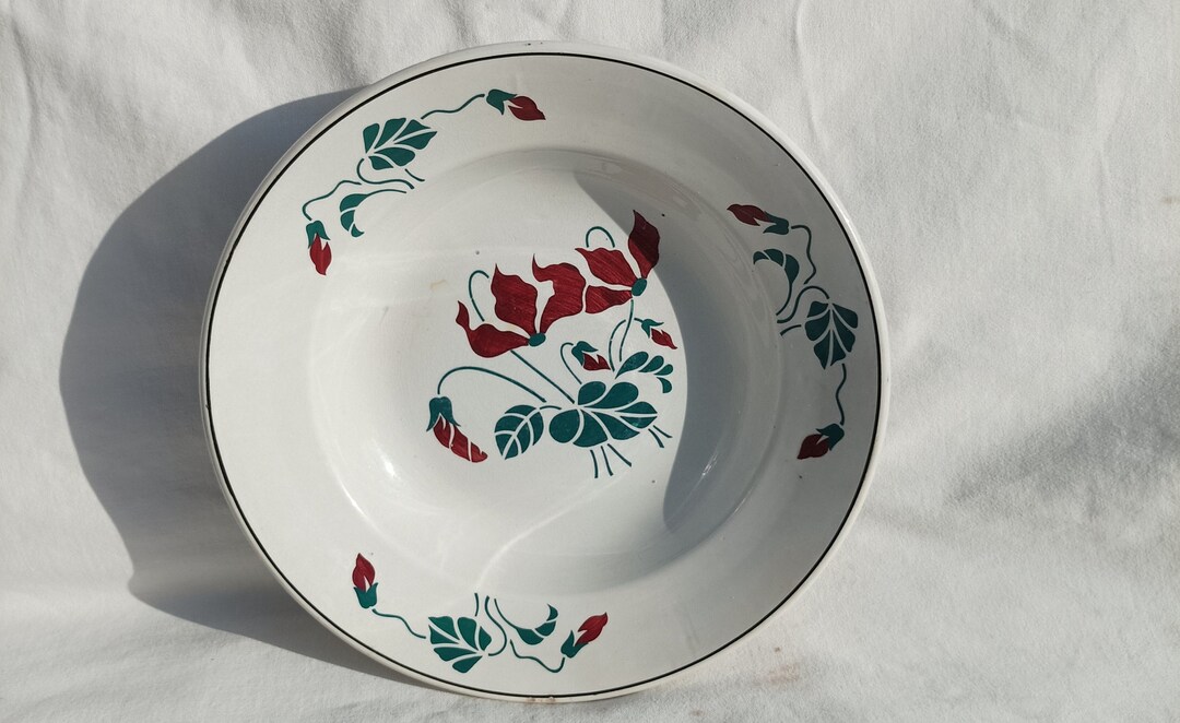 Hollohaza Plate, Hungarian Pottery, Stoneware Folk Rural Plate, Antique ...