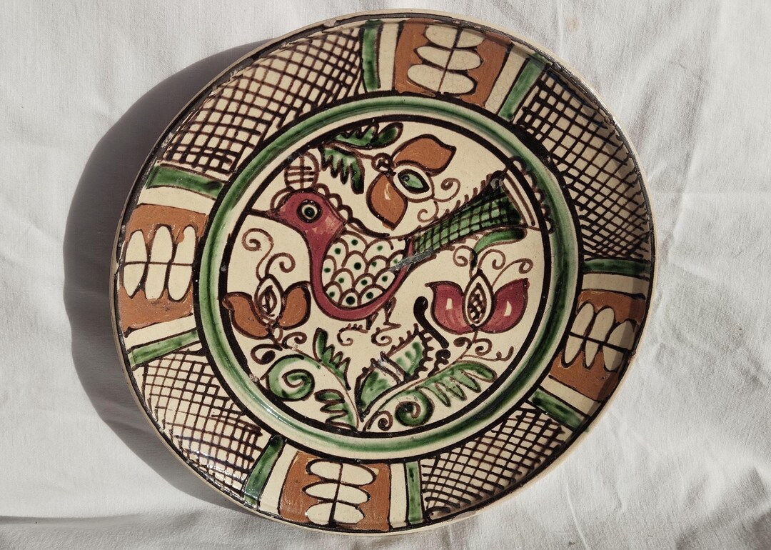 Rare Traditional Korond Clay Plate, Transylvania Pottery, Corond Folk ...