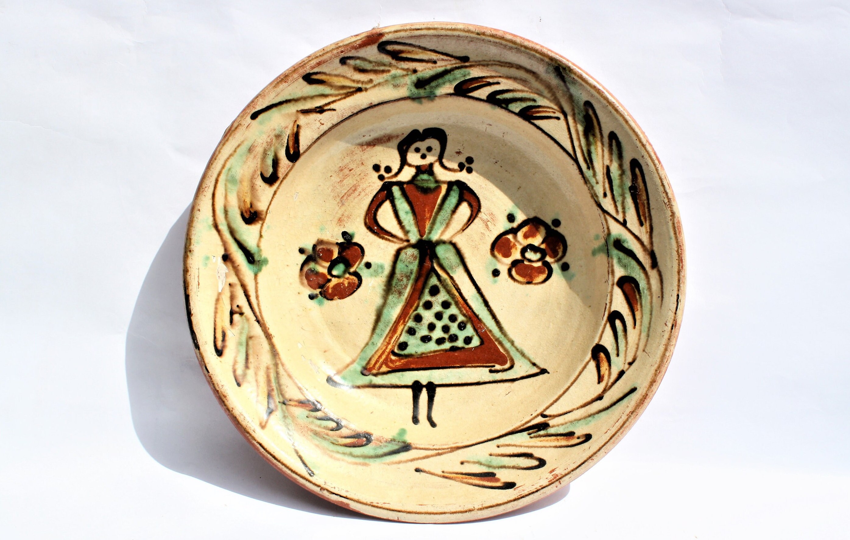Art & Collectibles Transylvania Pottery Antique Peasant Plate Folk ...