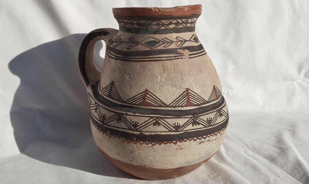 Berber Pottery From the Moroccan Rif, Colorful Pottery, Folk Water ...