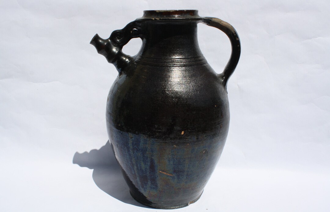 Antique Black Faience Wine Pitcher: French Style Water Jug - Etsy