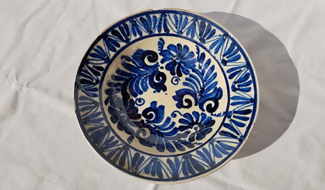 Antique Blue Traditional Transylvania Plate, Folk Designed Korond Plate ...
