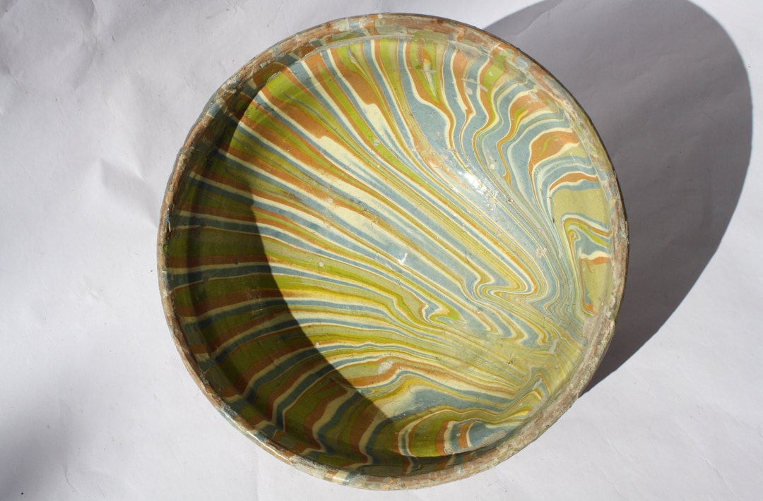 Huge Traditional Flow Glazed Clay Plate, Ethnographical Pottery, Folk ...