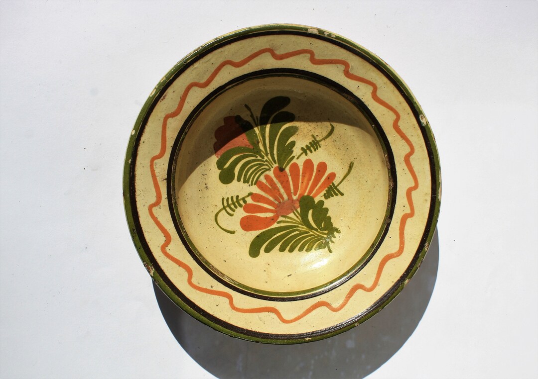 Antique Transylvania Pottery Plate: Handpainted Folk Art - Etsy