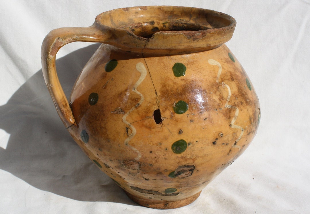 Traditional Stoneware Pitcher, Primitive Milk Jug, Folk Pitcher, Folk ...