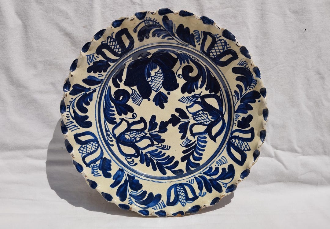 Hand-painted Blue Clay Plate: Transylvanian Folk Art, Antique Peasant ...