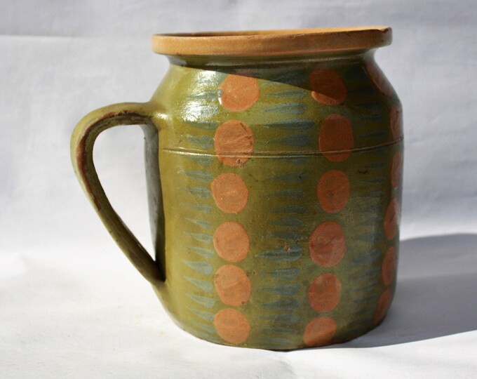 Dotted Jug, Jam Jar, Folk Jar, Folk Bottle, Handpainted Jug, Faience ...