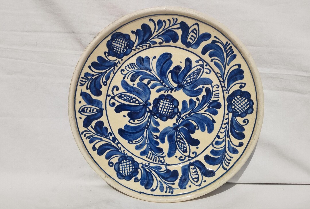 Antique Blue Traditional Transylvania Plate, Folk Designed Korond Plate ...