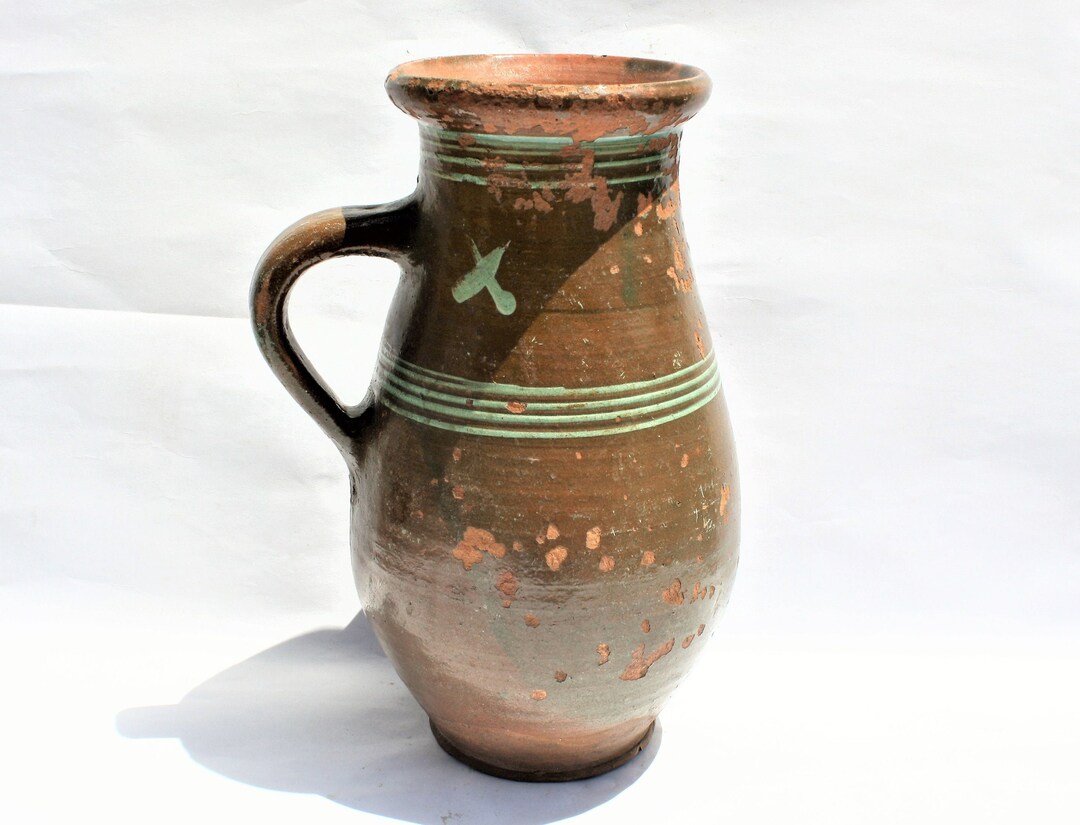 Antique Stoneware Water Jug, Ethnographic Ceramic Pottery Ewer - Etsy
