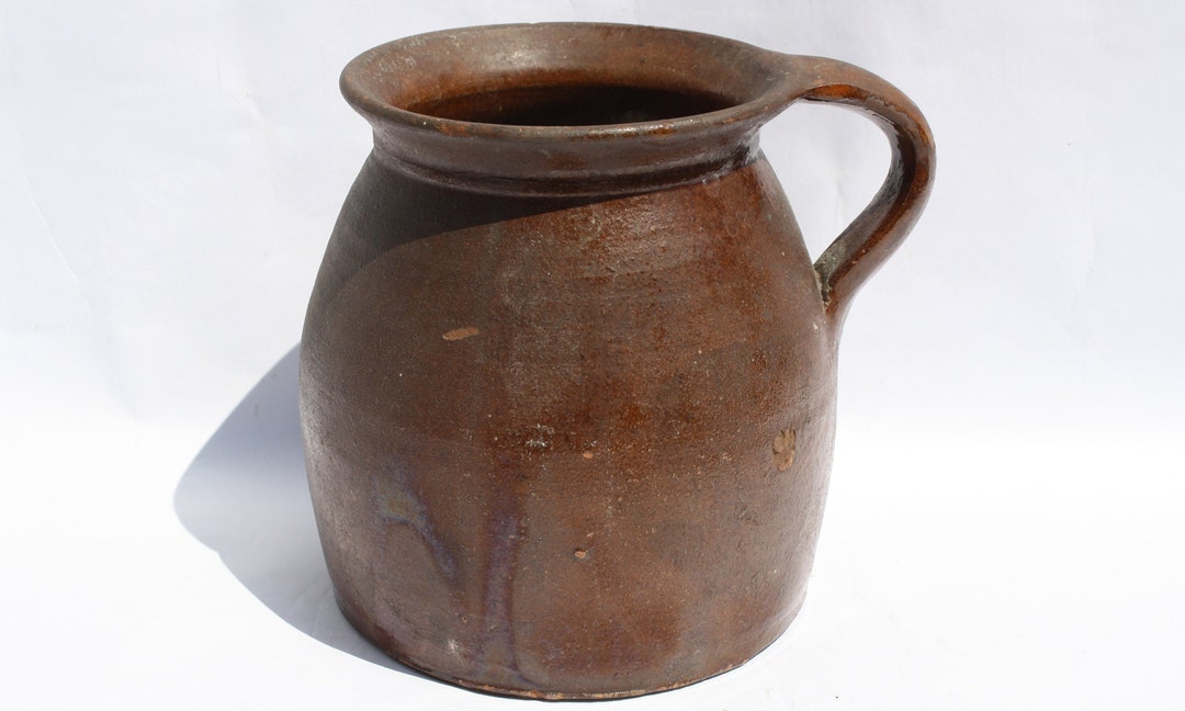 Antique Brown Glazed Stoneware Pitcher: Hungarian Folk Pottery - Etsy